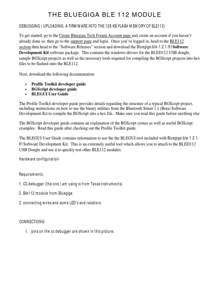 Tutorial BLE112 | PDF | Parameter (Computer Programming) | Flash Memory