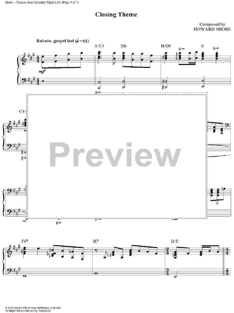 SNL Closing Theme | PDF