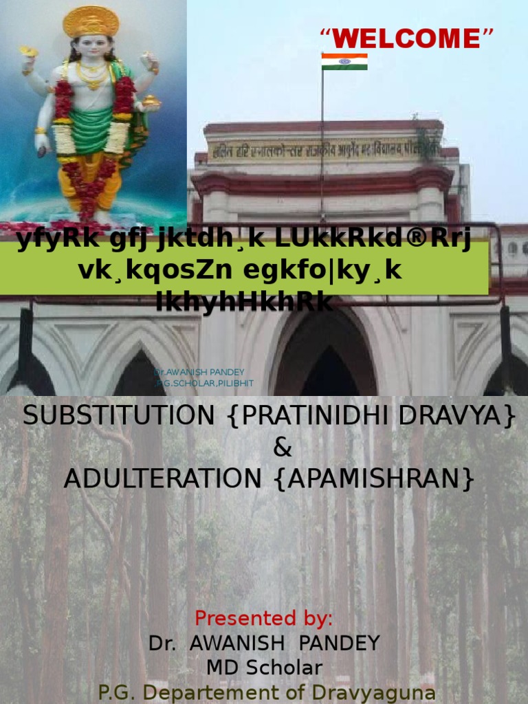 PRATINIDHI DRAVYA/Adulteration | PDF | Herbalism | Ayurveda