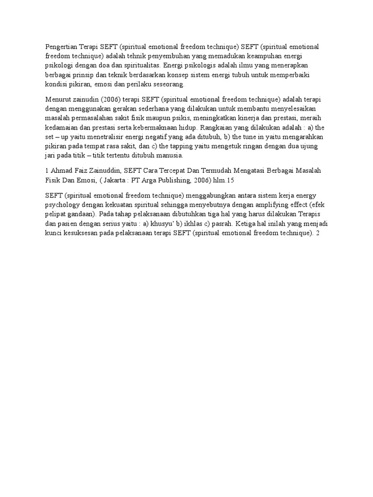 Pengertian Terapi SEFT | PDF
