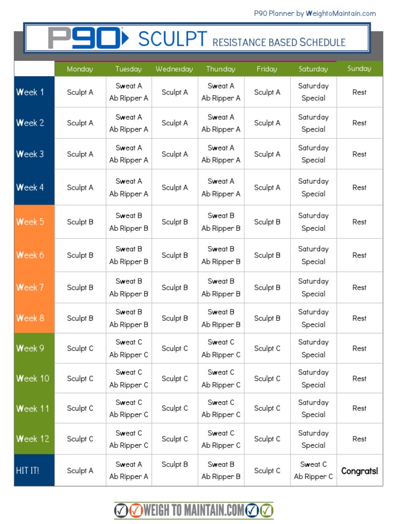 P90 Schedule PDF Sculpt | PDF | Sports