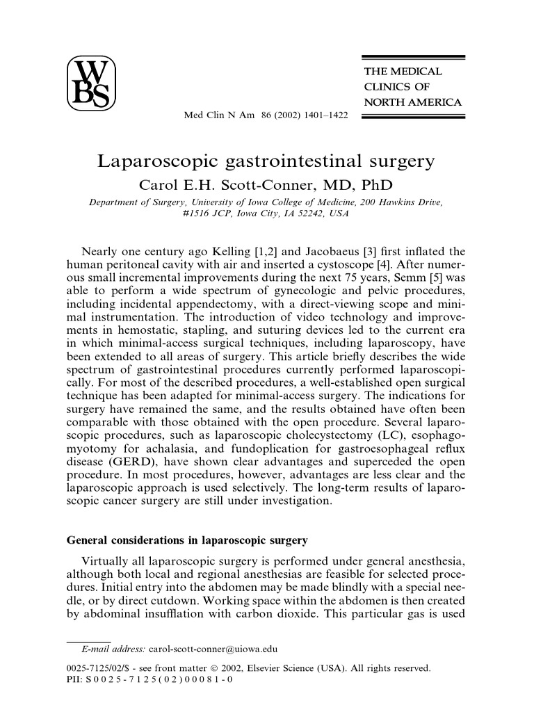 Laparoscopic Gastrointestinal Surgery | PDF | Abdomen | Gastroenterology