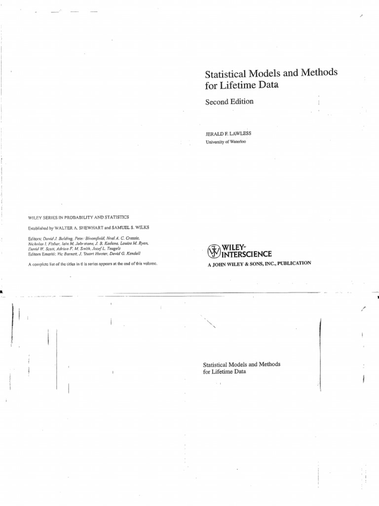 Statistical Models and Methods For Lifetime Data PDF | PDF