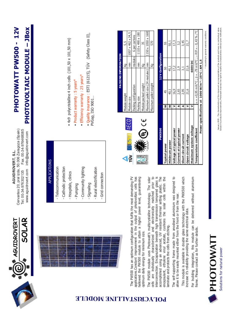 Catalogo Completo de Energia Solar Fotovoltaica Con Caracteristicas ...