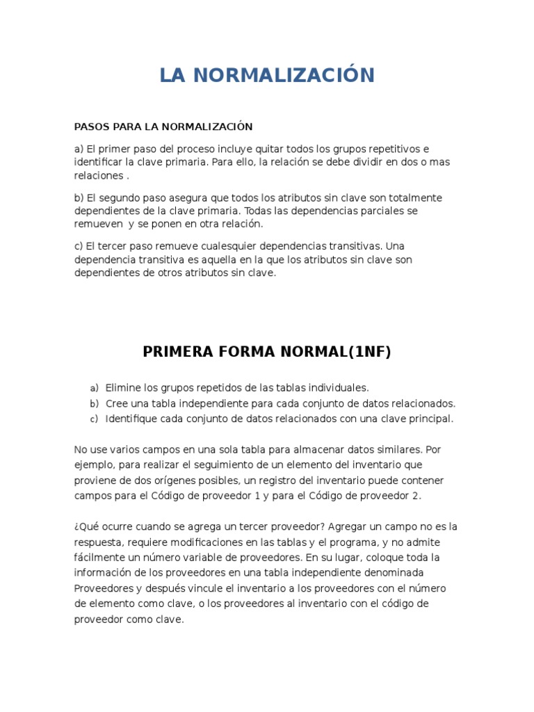 3ra Forma Normal | PDF | Tabla (base de datos) | Gestión de tecnología ...