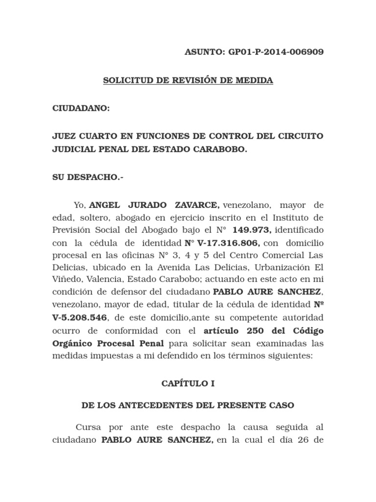 Revision De Medidas Cautelares Sustitutivas Pdf Castigos Derecho 8243