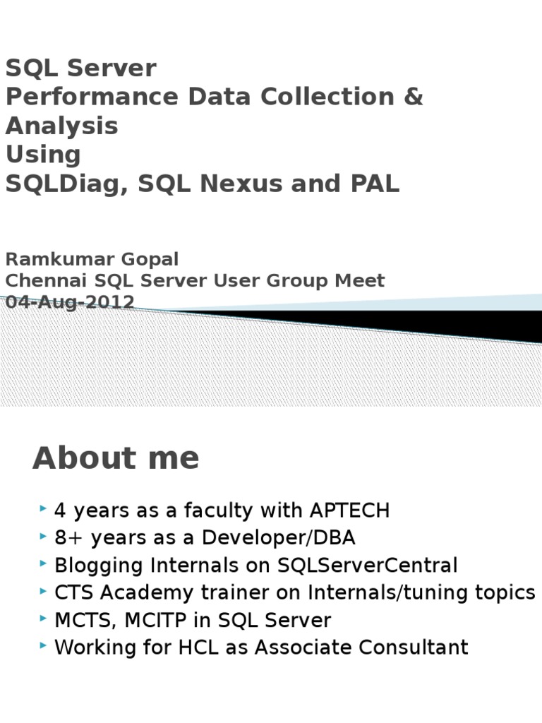 Sqldiag, SQL Nexus and Pal | PDF | Microsoft Sql Server | Digital Technology
