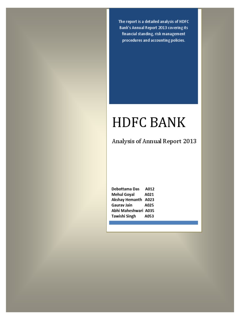 207916982-HDFC-Bank-Report Scribd PDF | PDF