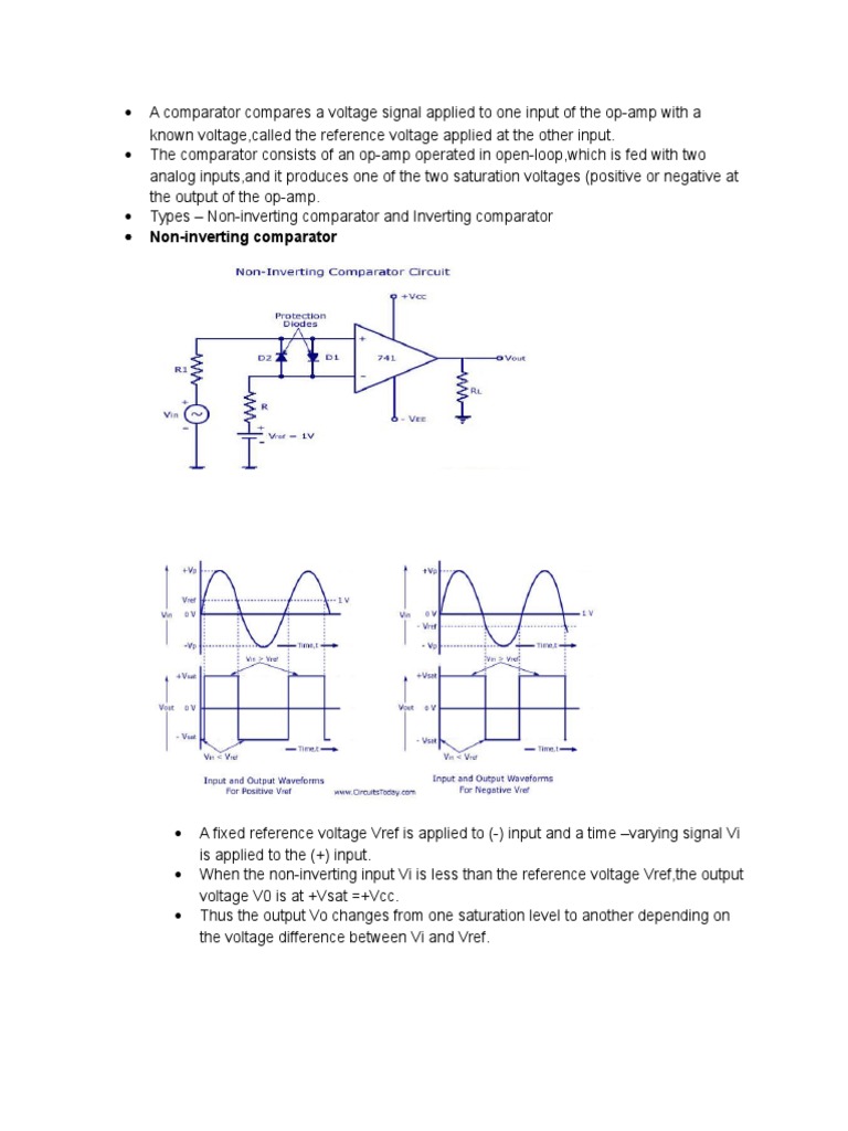 Comparator | Download Free PDF | Operational Amplifier | Electrical ...