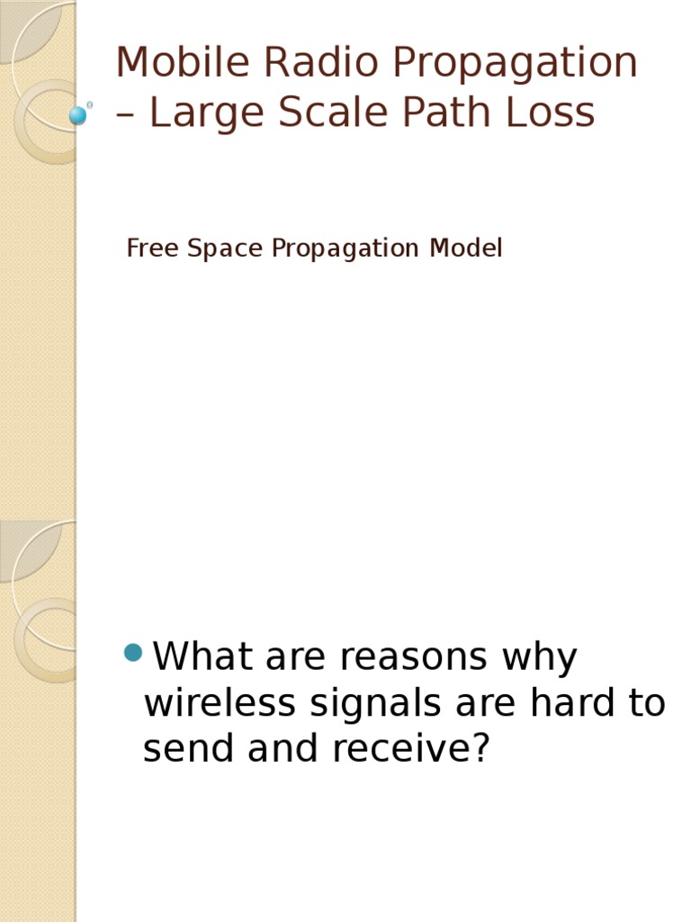 Free Space Propagation Model | PDF | Radio | Radio Propagation