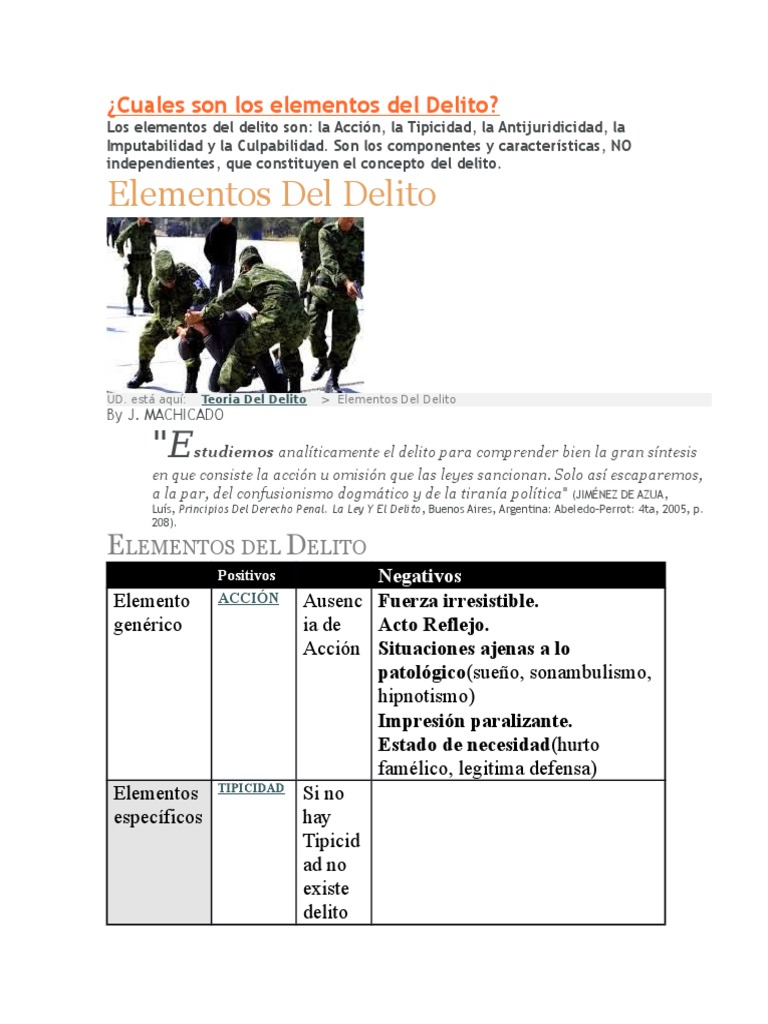 Elementos Del Delito | PDF | Delito | Derecho penal