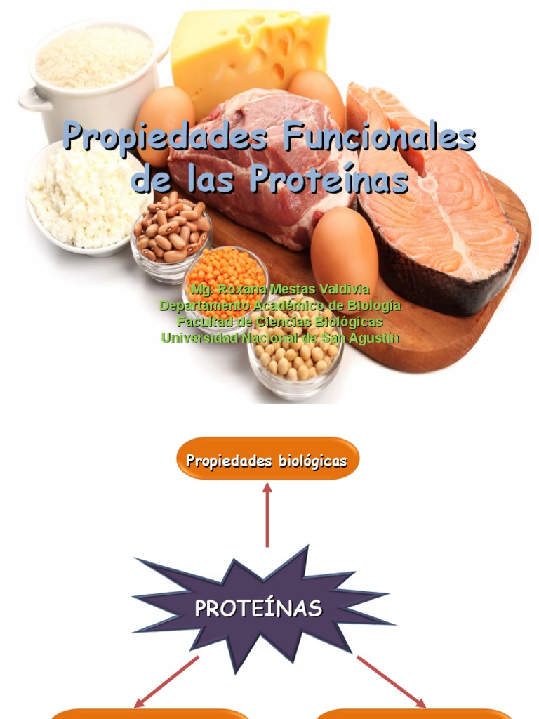 Propiedades funcionales de las proteinas 2016.ppt | Surfactant | Proteins