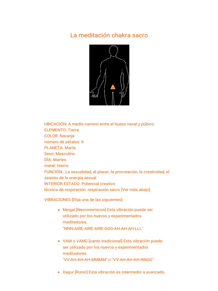 1la Meditación Chakra Sacro | PDF | Chakra | Meditación