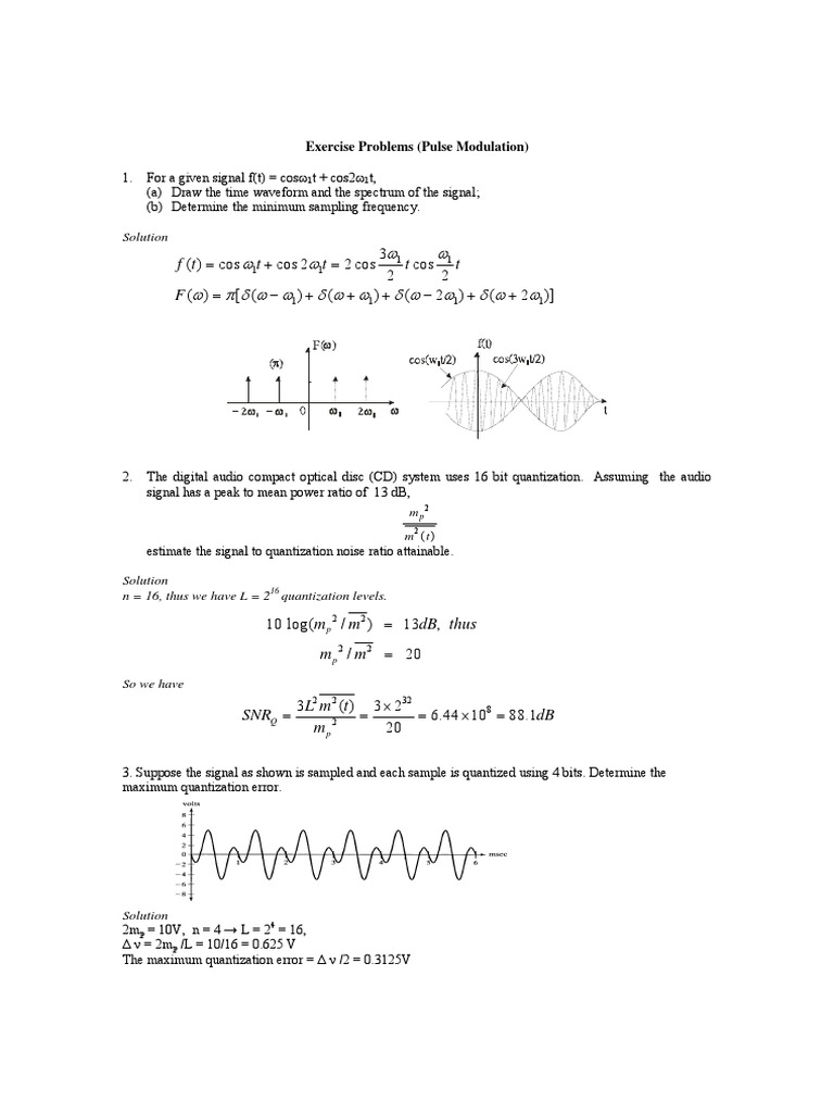 Ex Solution Pulse | PDF | Sampling (Signal Processing) | Bandwidth (Signal Processing)