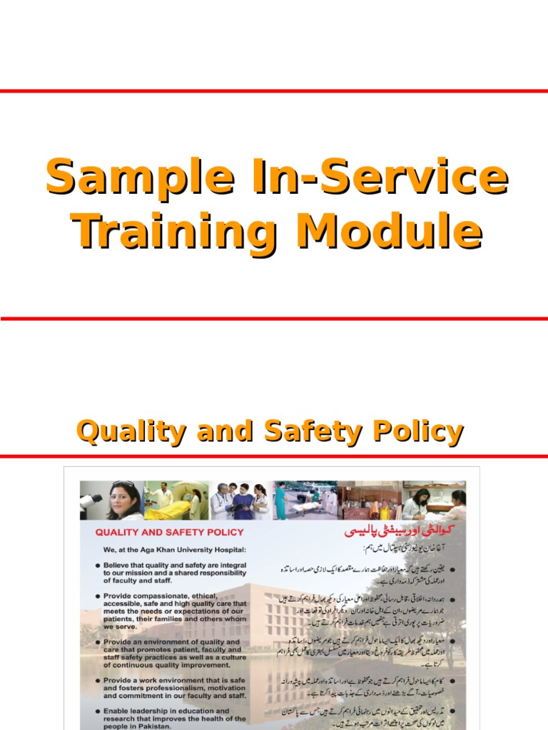 Hospital Sample In-Service Training Module | PDF | Joint Commission ...