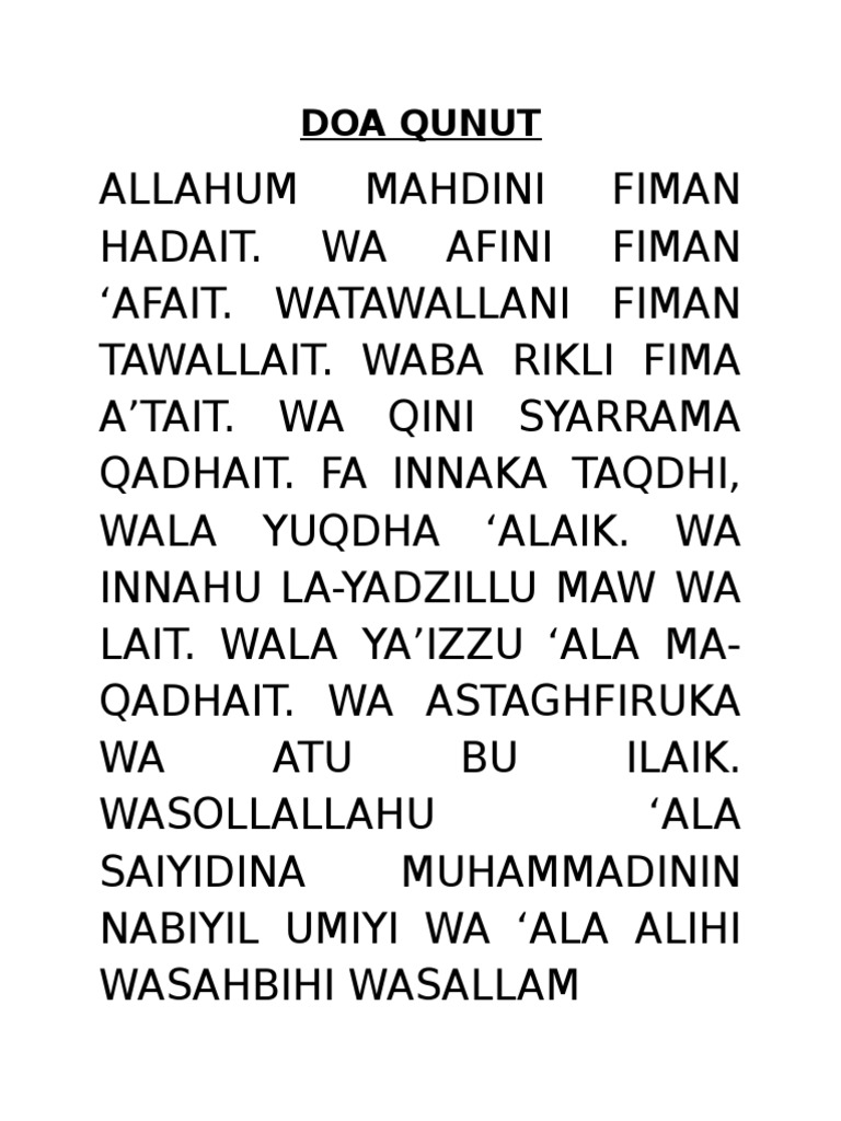 Doa Qunut | PDF