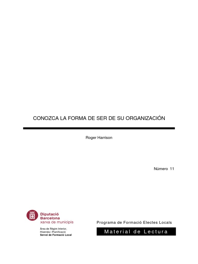 Roger Harrison - Conozca La Forma de Ser de Su Organización | PDF ...