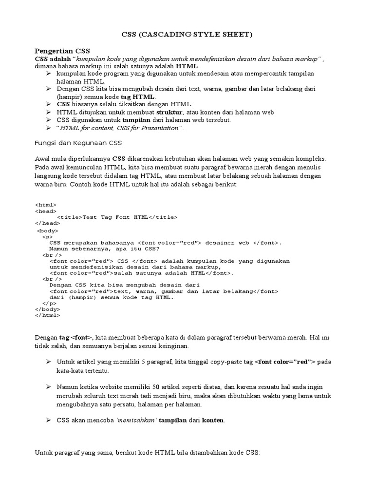 Pengertian CSS | PDF