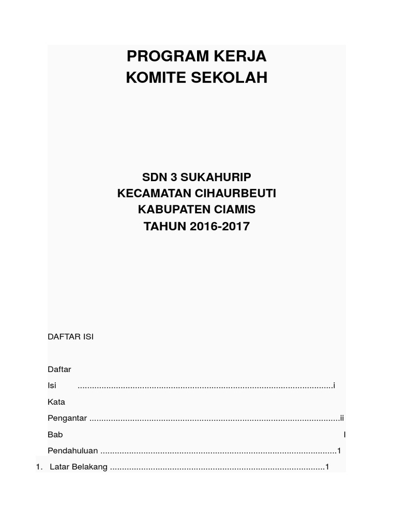 Program Kerja Komite SD | PDF