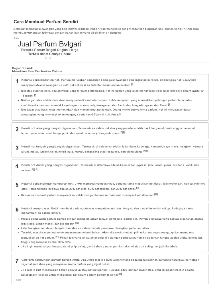 Cara Membuat Parfum Sendiri | PDF