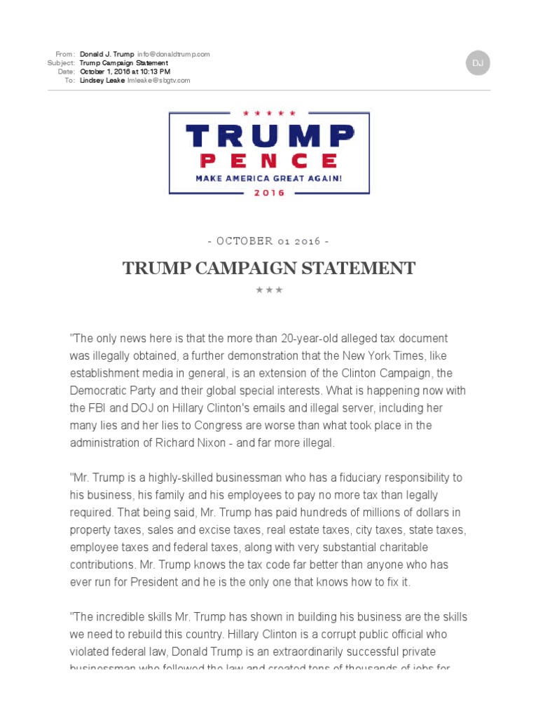Trump Campaign Statement | PDF