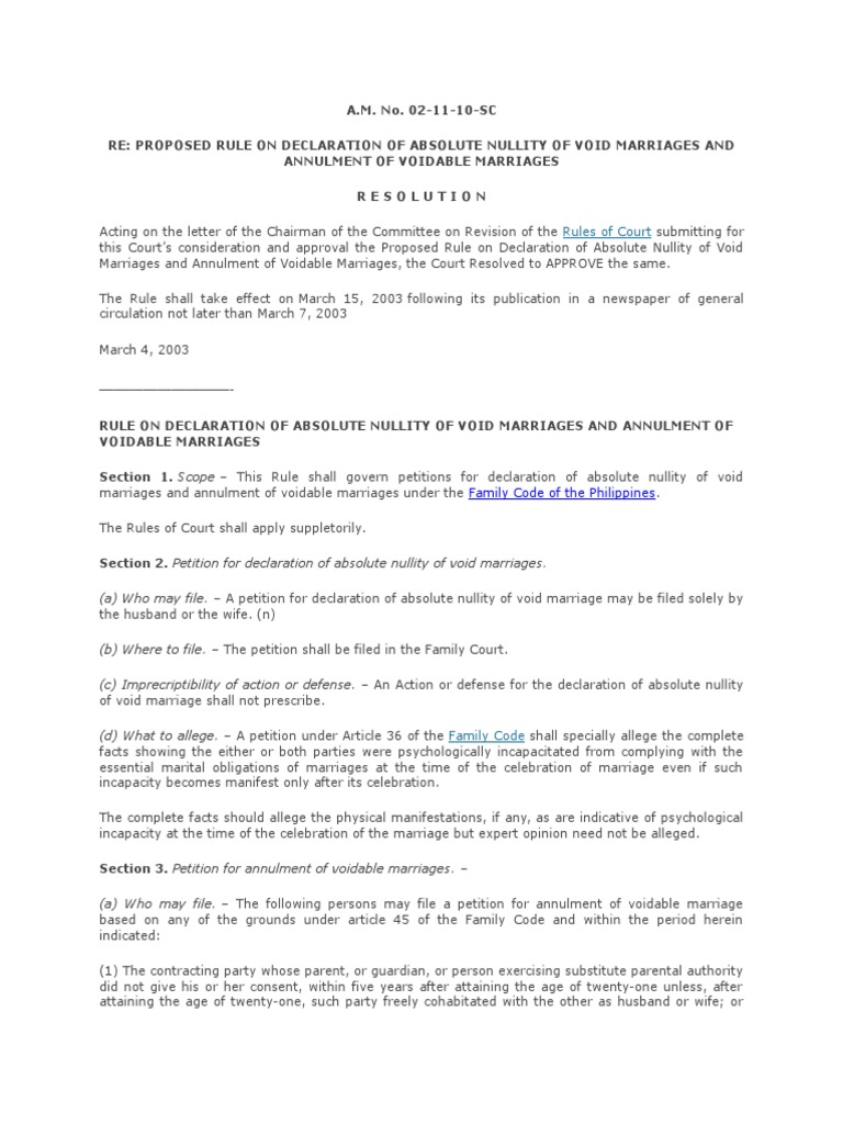 Nullity of Marriage | Annulment | Lawsuit