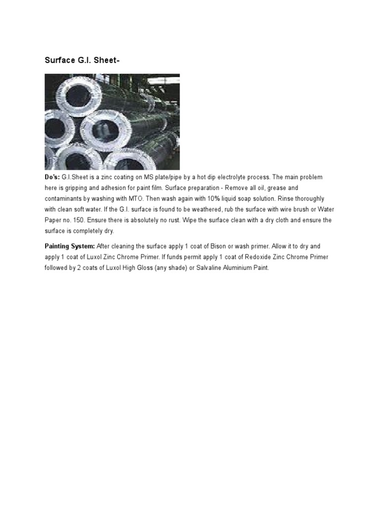 Painting Over Gi Coating | PDF