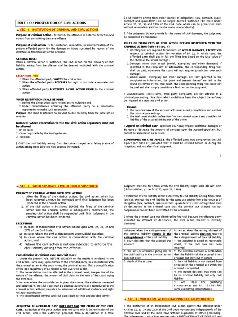 Reviewer - Rule 111 | PDF | Prosecutor | Lawsuit