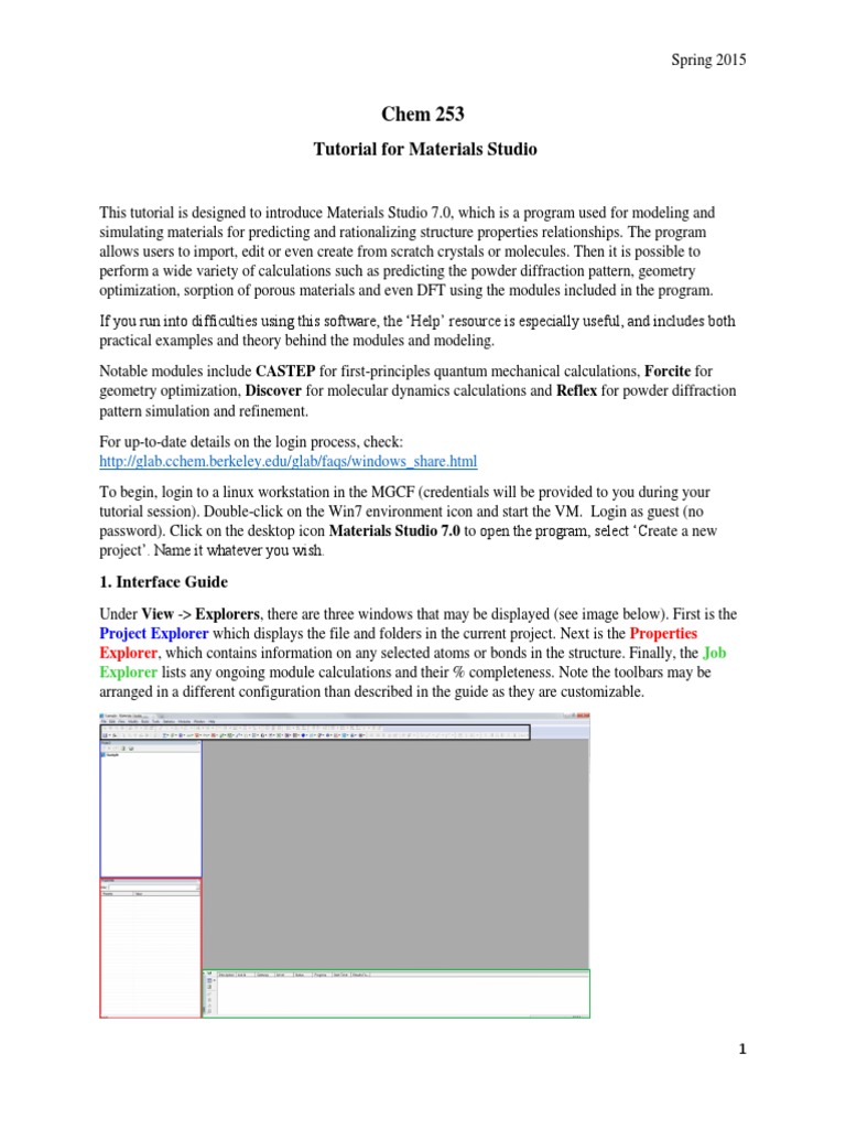 Materials Studio Introductory Tutorial PDF | PDF | Icon (Computing ...