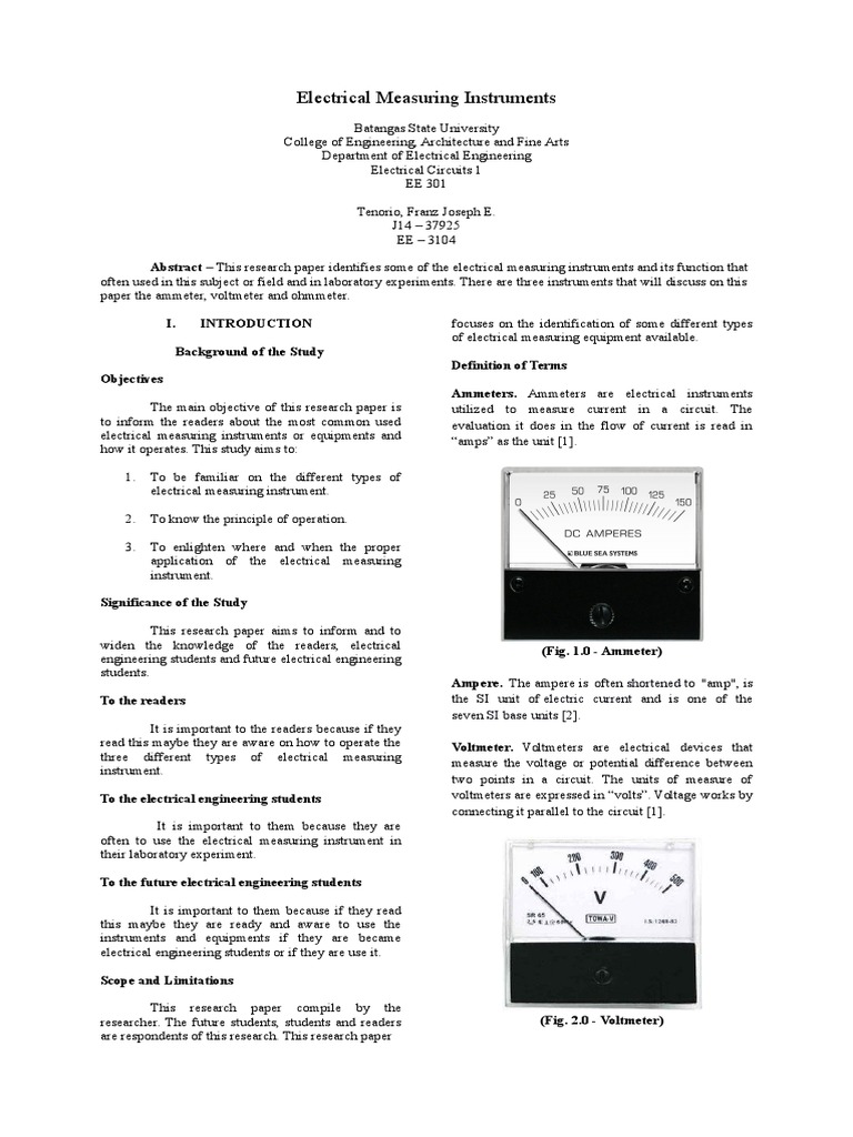 Electrical Measuring Instruments | PDF | Volt | Voltage