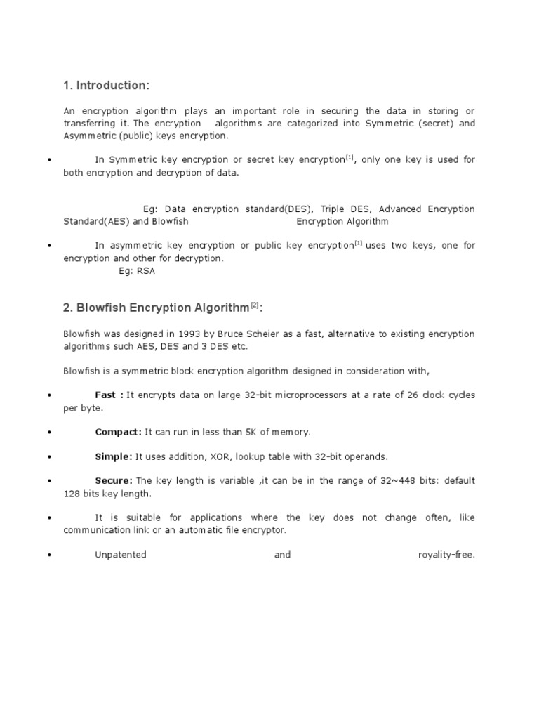 Blow Fish Algorithm | PDF | Secure Communication | Espionage Techniques