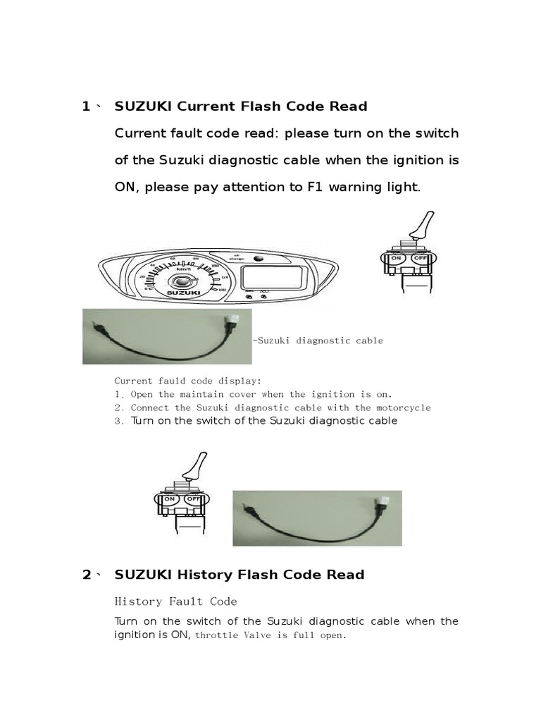 SUZUKI Flash Code Read | PDF