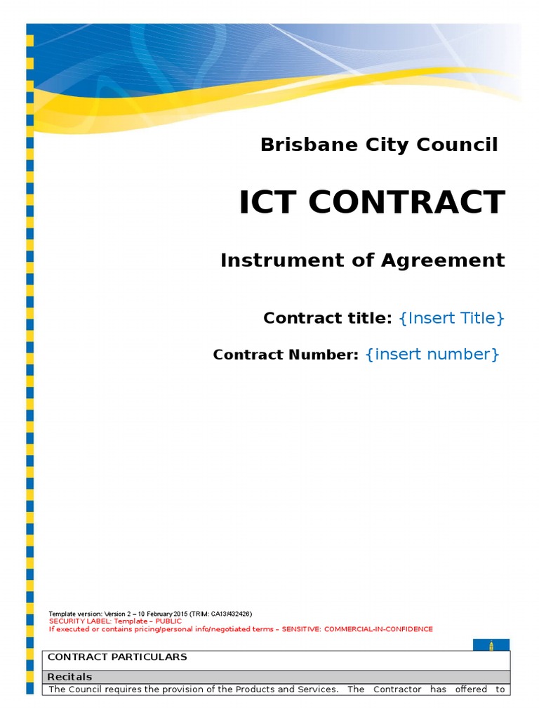 Ict Contract - Instrument of Agreement | PDF | Insurance | Cloud Computing