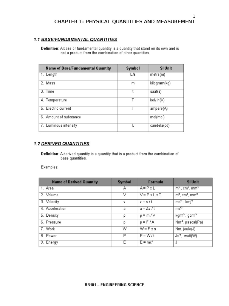 Chapter 1 | PDF | Measurement | Density