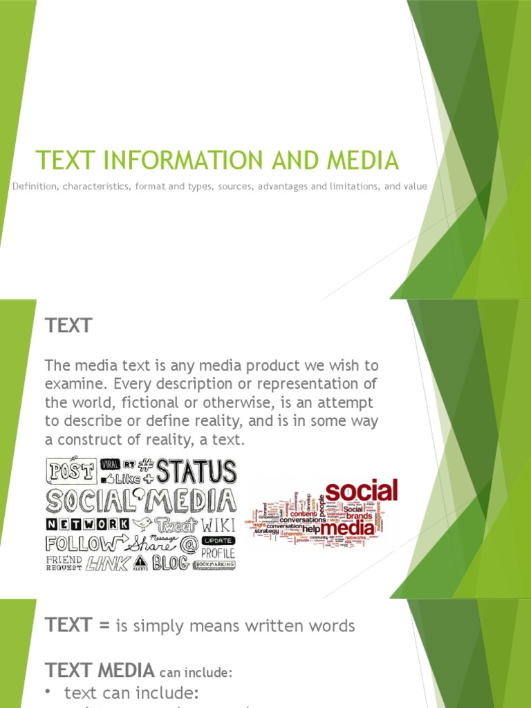 text information and media