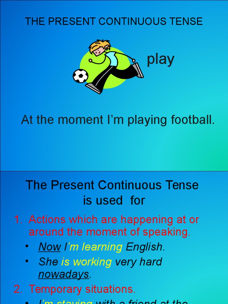 Present Continuous Tense Guide | PDF | Grammar | Onomastics