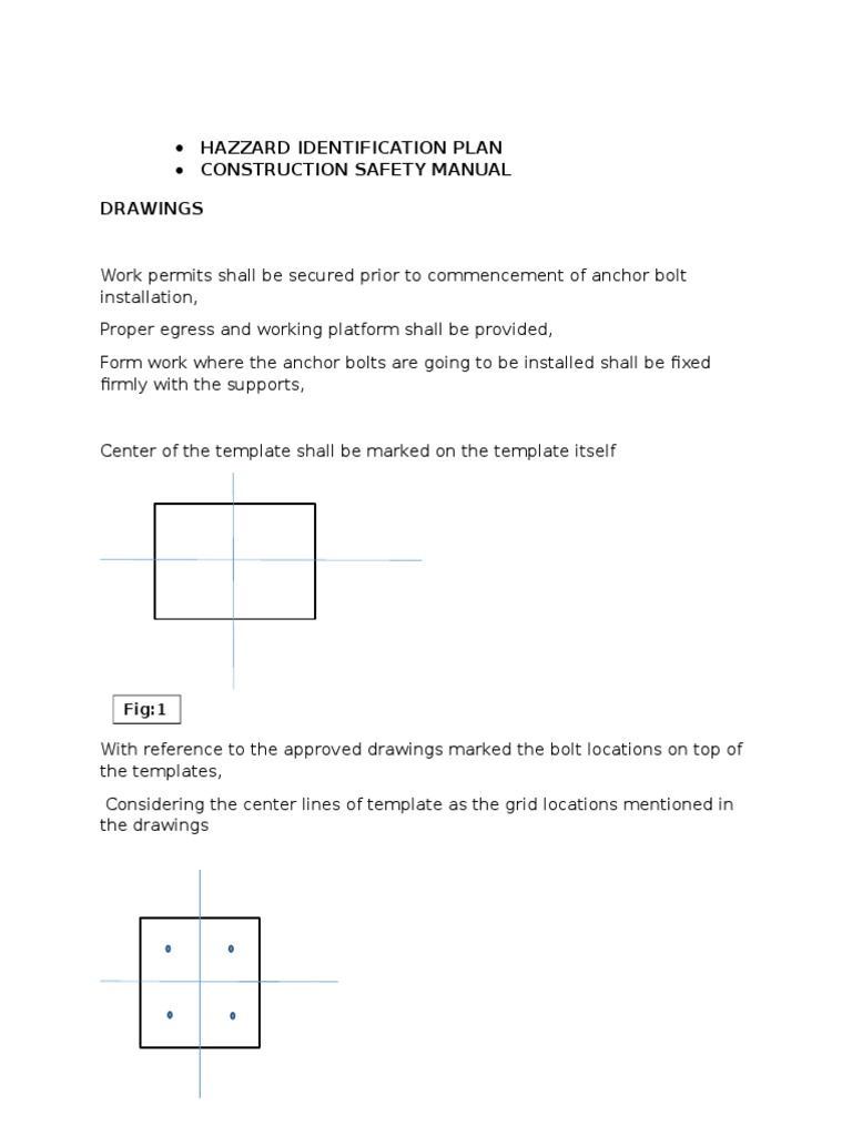 Method Statement For Anchor Bolt Fiixing | PDF | Anchor | Screw