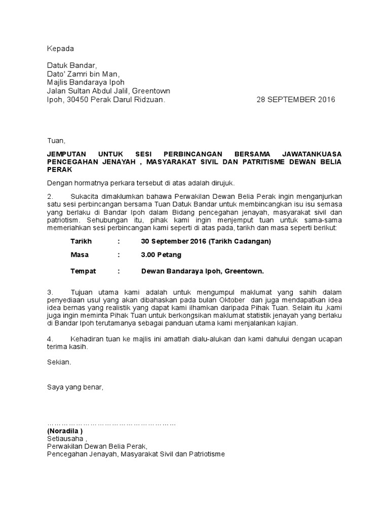 Surat Kepada Datuk Bandar | PDF