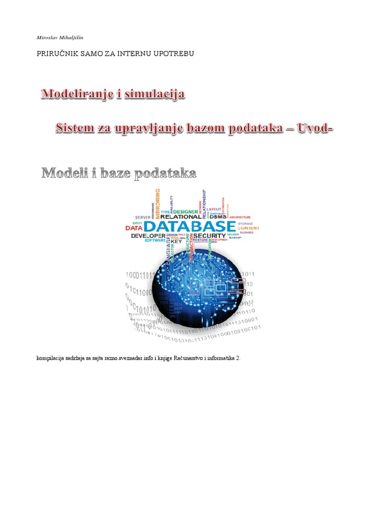 Modeli I Baze Podataka | PDF