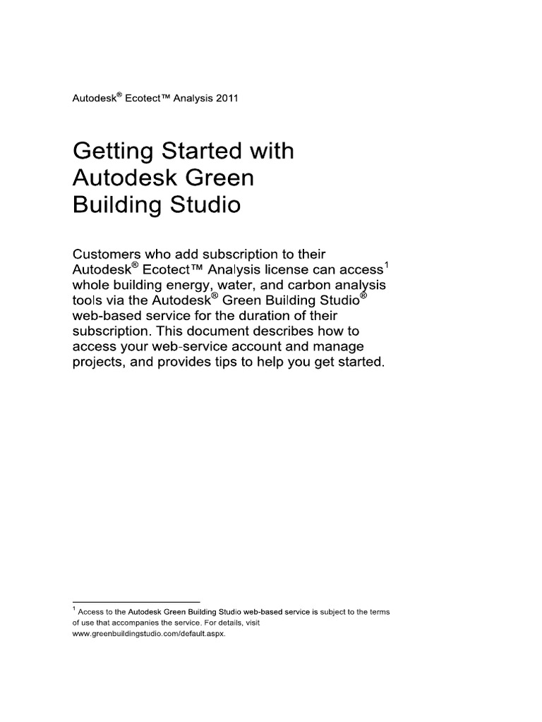 Getting Started With Green Building Studio | PDF