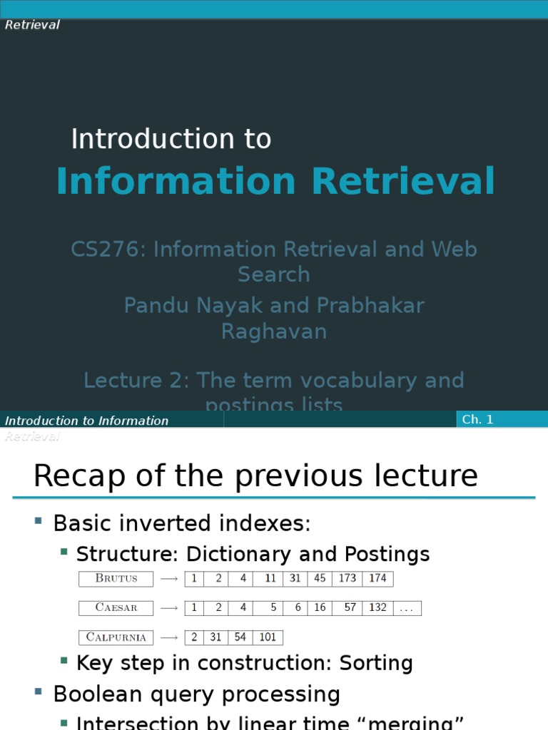 Introduction To: Information Retrieval | PDF | Search Engine Indexing | Information Retrieval