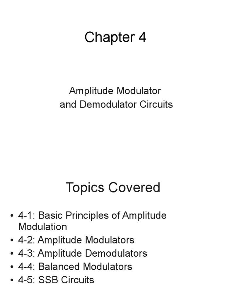 4-Amplitude Modulator and Demodulator Circuits PDF | PDF | Science ...
