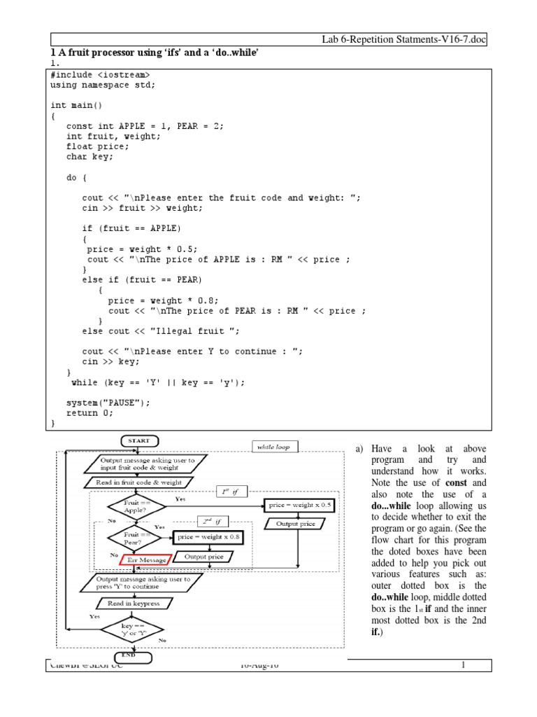Lab 6 Repetition Statments V16 7 | PDF | Software Engineering | Areas Of Computer Science