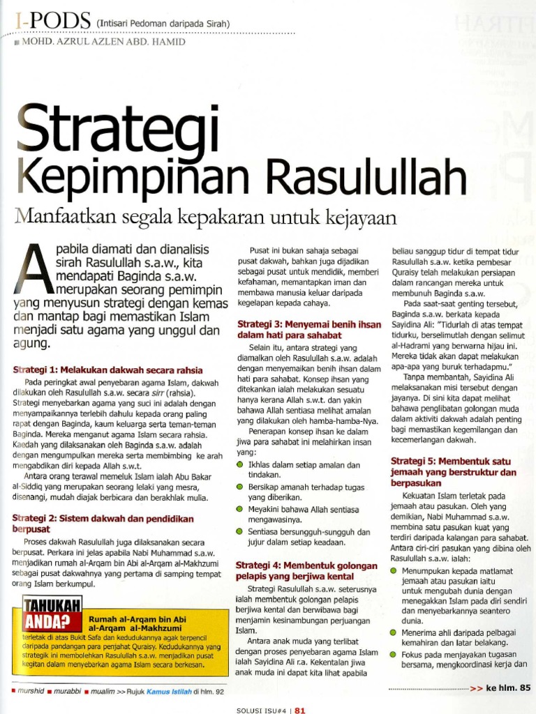 Strategi Kepimpinan Rasulullah | PDF