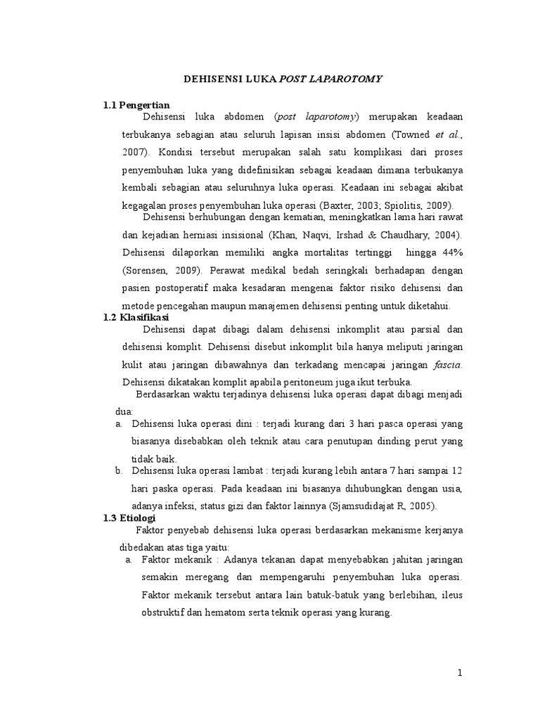 LP WOUND Dehisensi Post Laparotomy | PDF