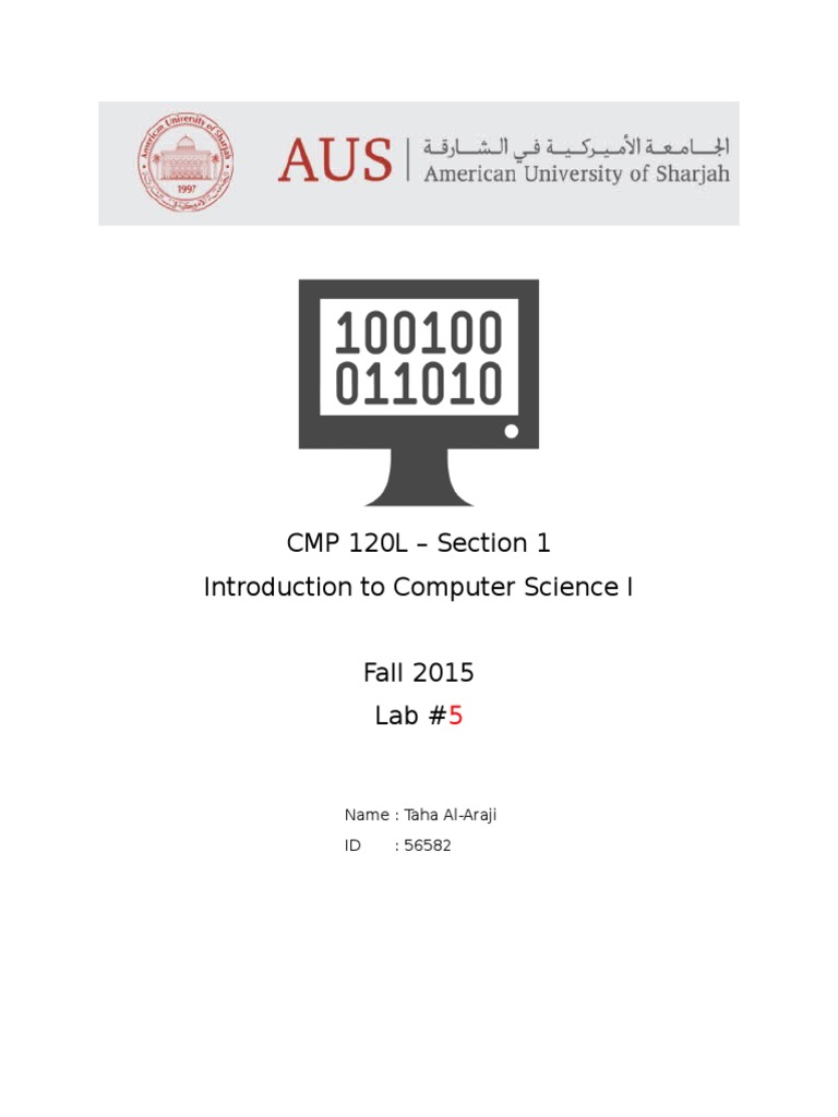 CMP 120L - Section 1 Introduction To Computer Science I Fall 2015 Lab # | PDF