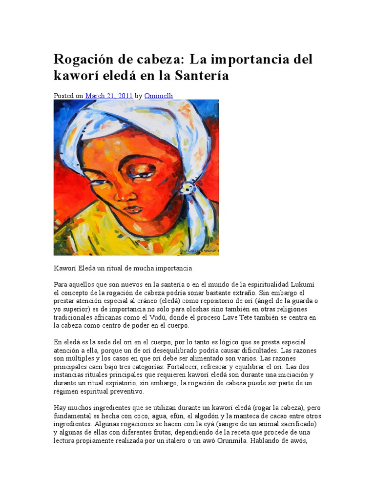 Rogación de Cabeza Con Pargo | PDF | Rituales