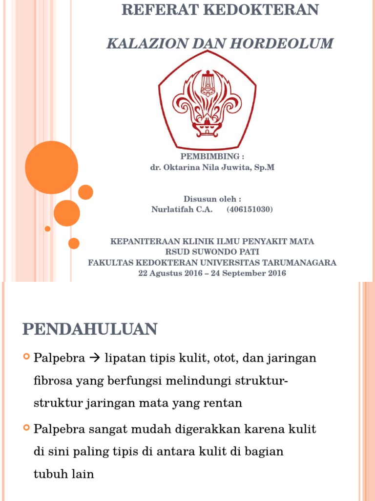 REFERAT Kalazion Dan Hordeolum | PDF | Sains & Matematika