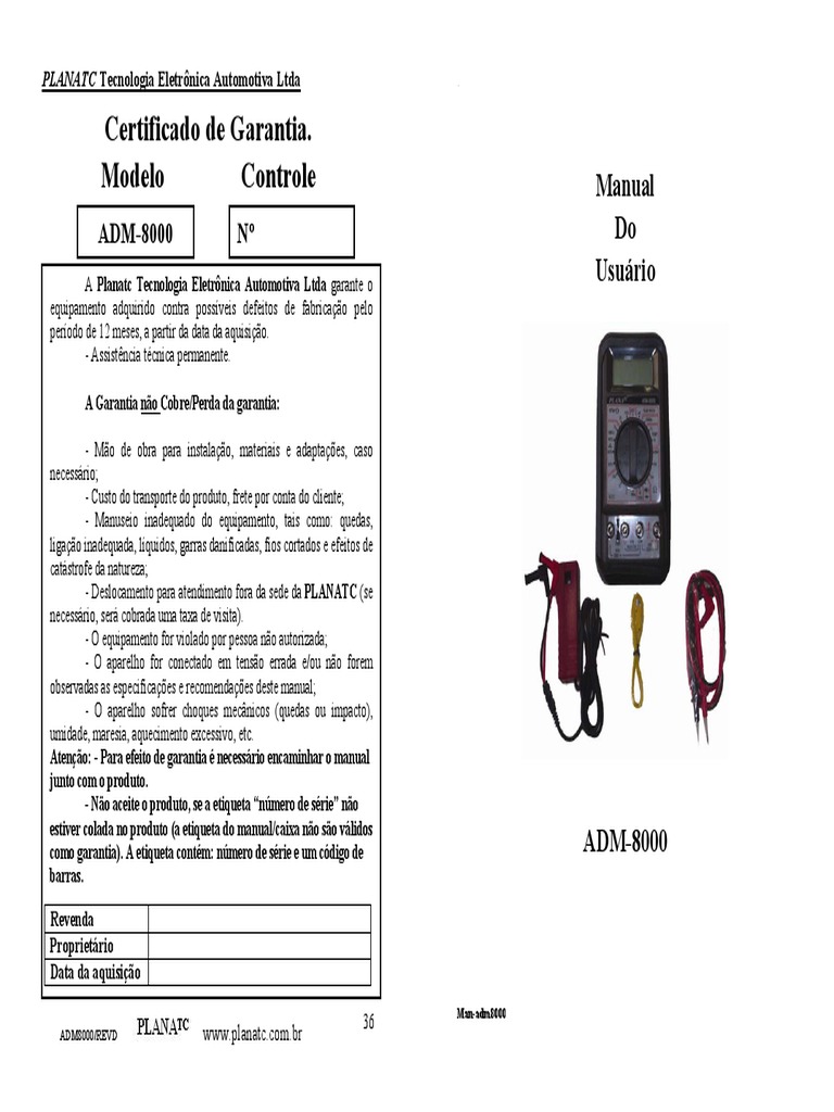 Manual ADM-8000 | PDF | Diodo | Eletrônicos