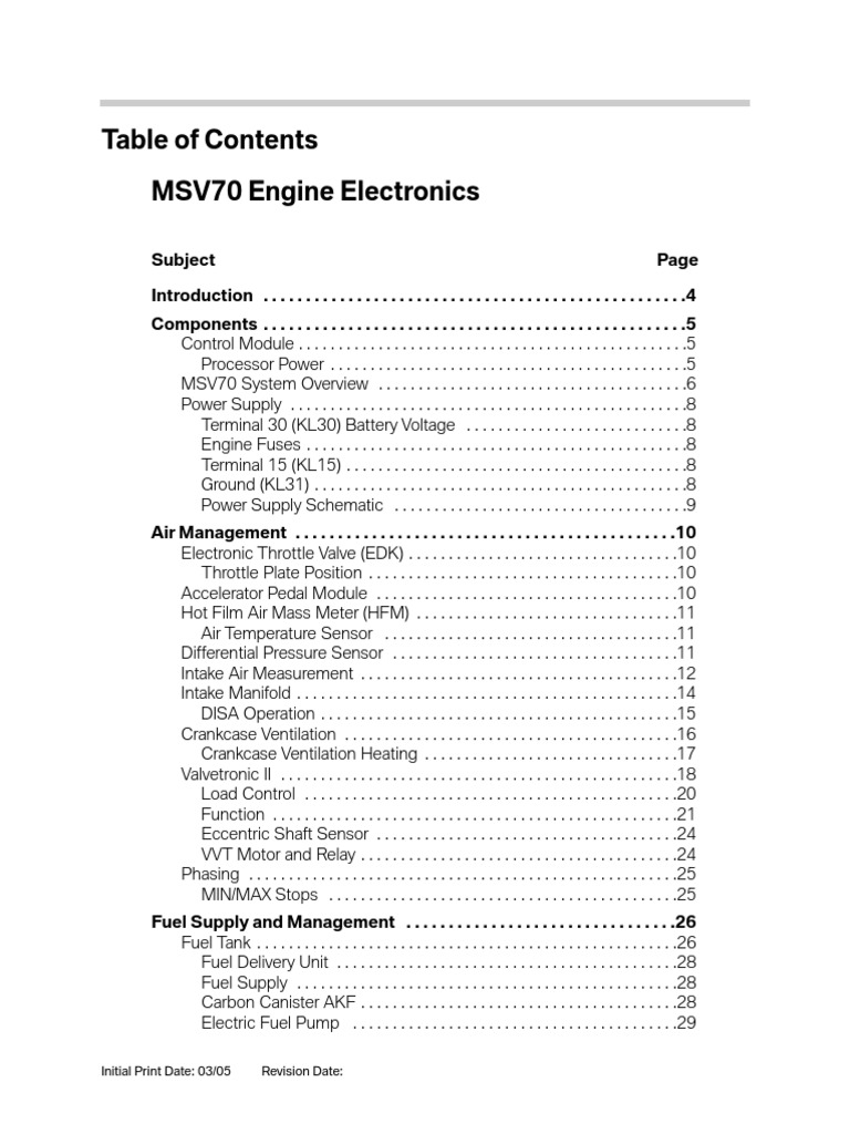 05 - MSV70 Engine Electronics | PDF | Throttle | Ignition System